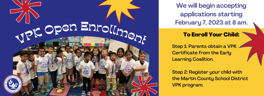 Voluntary Pre Kindergarten Open Enrollment Underway MARTIN COUNTY 